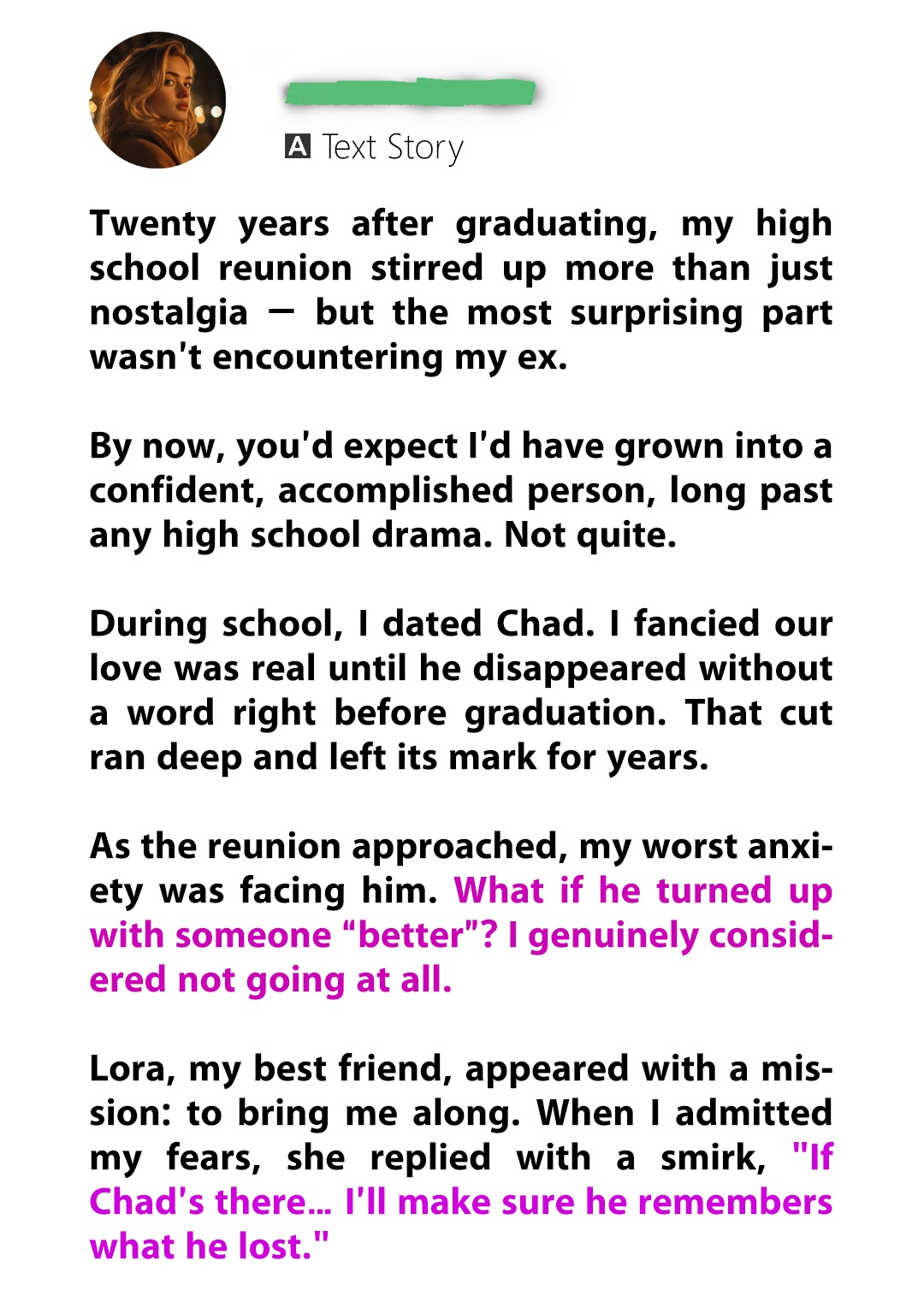 I Went to My School Reunion to Take Revenge on My Childhood Crush ...